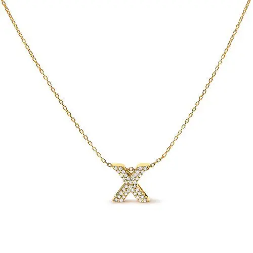 HAUS OF BRILLIANCE 10k Gold Diamond Accent Initial Pendant Necklace - Yellow | X